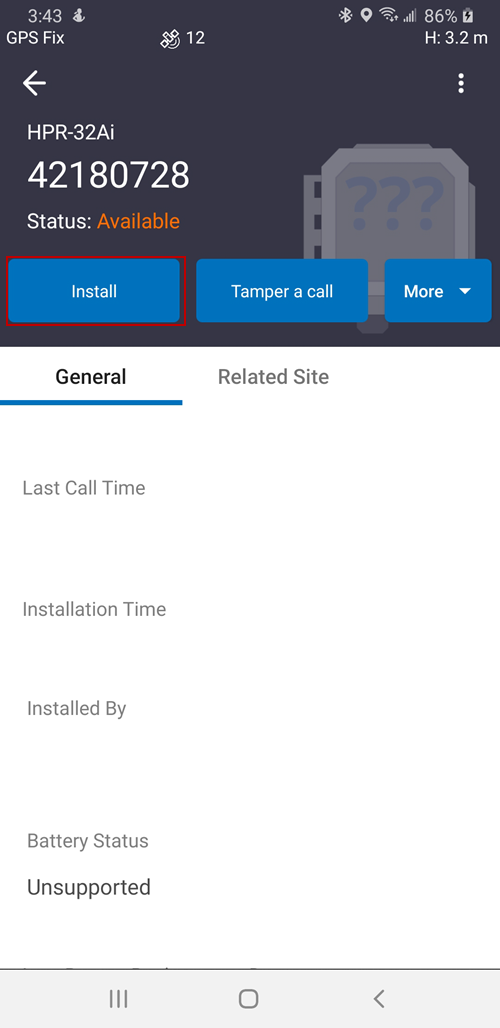 Install an RTU on a New Site Using the mobile app